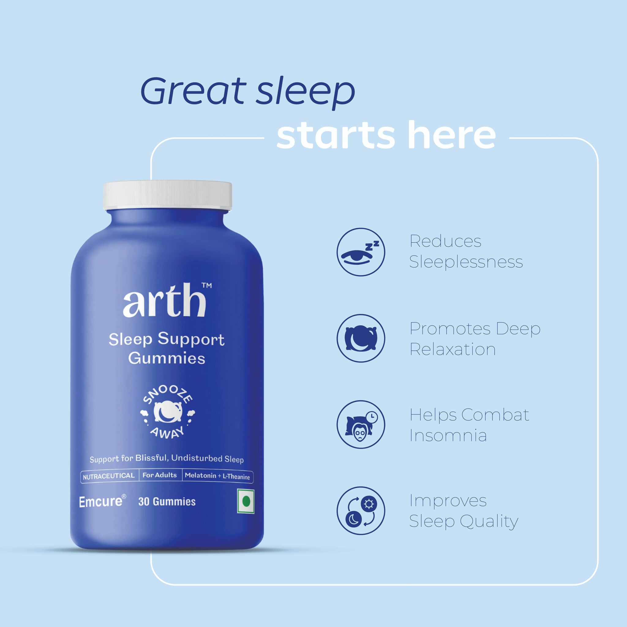Experience Blissful Sleep | Arth By Emcure Sleep Support Gummies